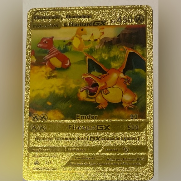 Pokemon | Games | Gold Foil Charmander Charmeleon And Charizard Gx ...